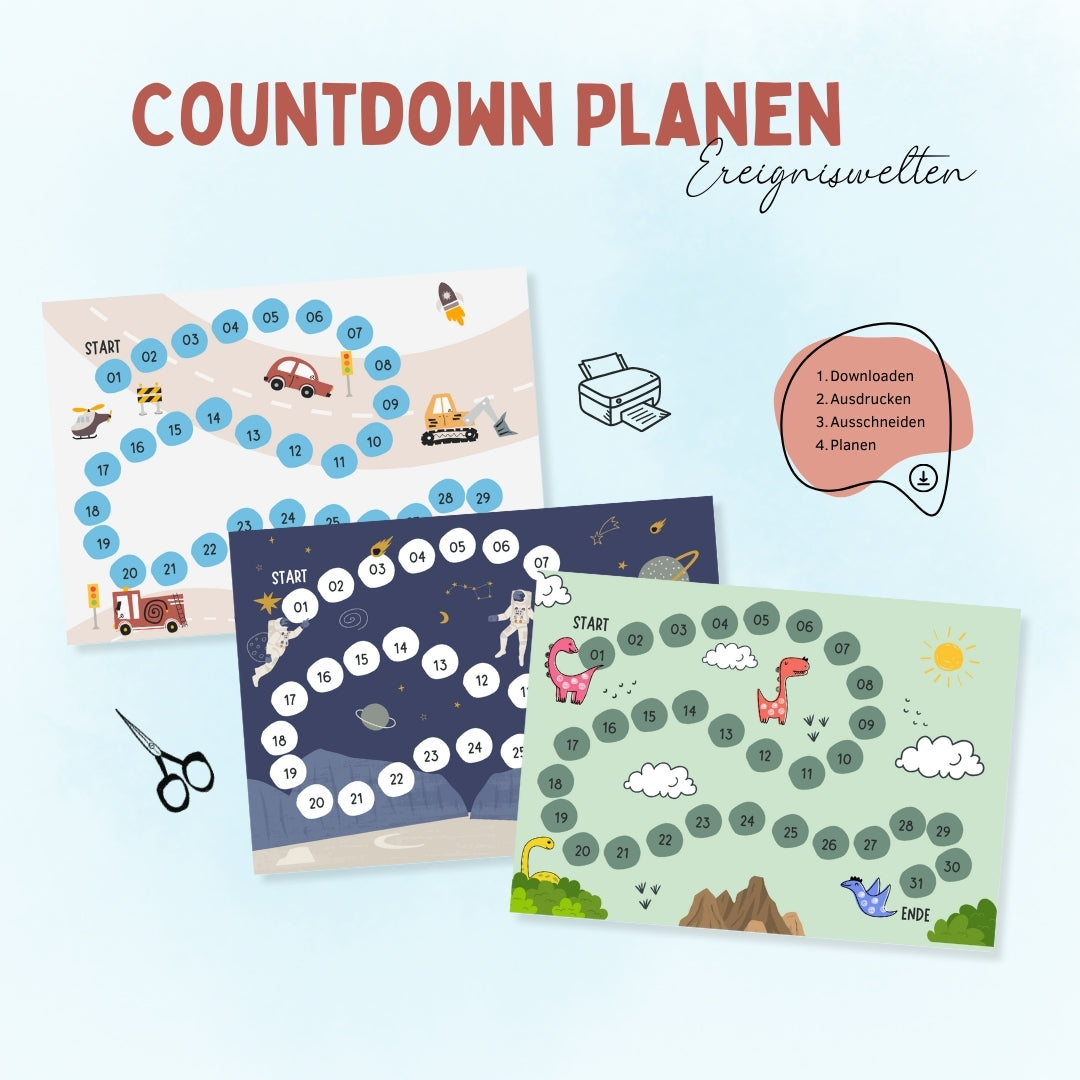 Kinderkalender zum Selbstausdrucken - Countdownkalender für Kinder ...